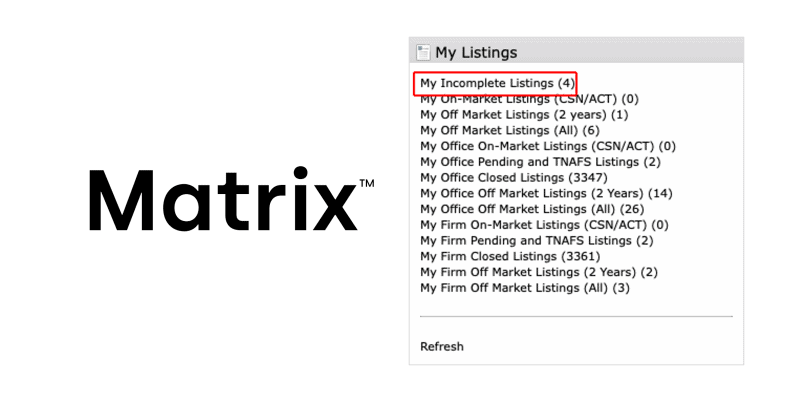 Incompletes Now Available In Matrix - NorthstarMLS