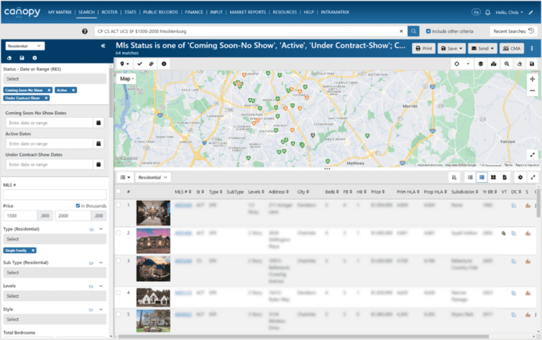 Matrix Introduces Optional Three-panel Search and Dashboard - NorthstarMLS